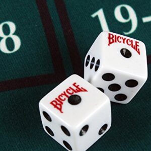 Bicycle Dice Set, Six Sided Dice, D6 Dice, Playing Dice, Standard Game Dice, 10 Count, White, 16 mm