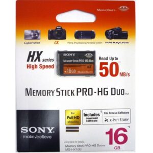 sony memory stick pro-hg duo hx memory card - 16gb - high speed 50mb/s