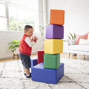 ECR4Kids SoftZone Big Foam Building Blocks, Soft Playset, Assorted, 7-Piece