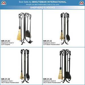 Minuteman International Shepherd's Hook I, 26-in 5-Piece Fireplace Tool Set,WR-21-26,Black