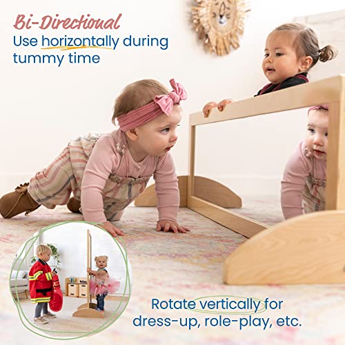 ECR4Kids Double-Sided Bi-Directional Mirror, Kids Furniture, Natural