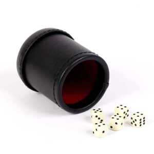 Wall Street Professional Leatherette Dice Cup with 5 (16mm) Dice