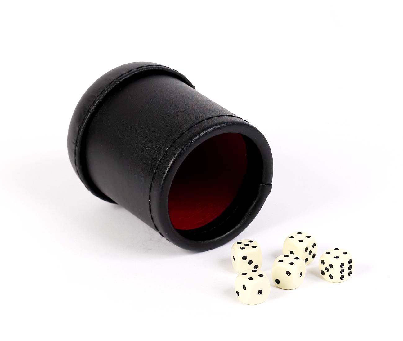 Wall Street Professional Leatherette Dice Cup with 5 (16mm) Dice