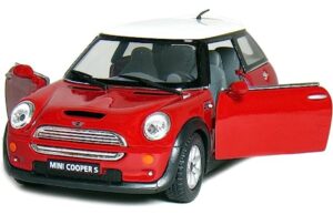 kinsmart mini cooper s 5inch 1:28scale die cast metal model toy cars red