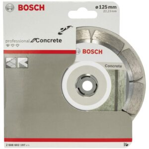 Bosch Professional 1x Diamond Cutting Disc Standard for Concrete (for Concrete, Cellular Concrete, Ø 125 x 22,23 x 1,6 x 10 mm, Accessories for Angle Grinders)