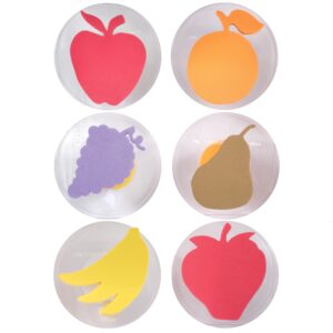 ready 2 learn giant stampers - fruit - set of 6 - easy to hold foam stamps for kids - arts and crafts stamps for displays, posters, signs and diy projects