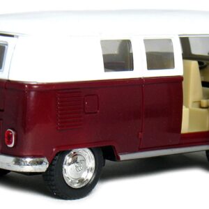 KiNSMART 1962 Volkswagen Classic Bus 1:32 Scale 5" Die Cast Metal Model Toy Car Maroon