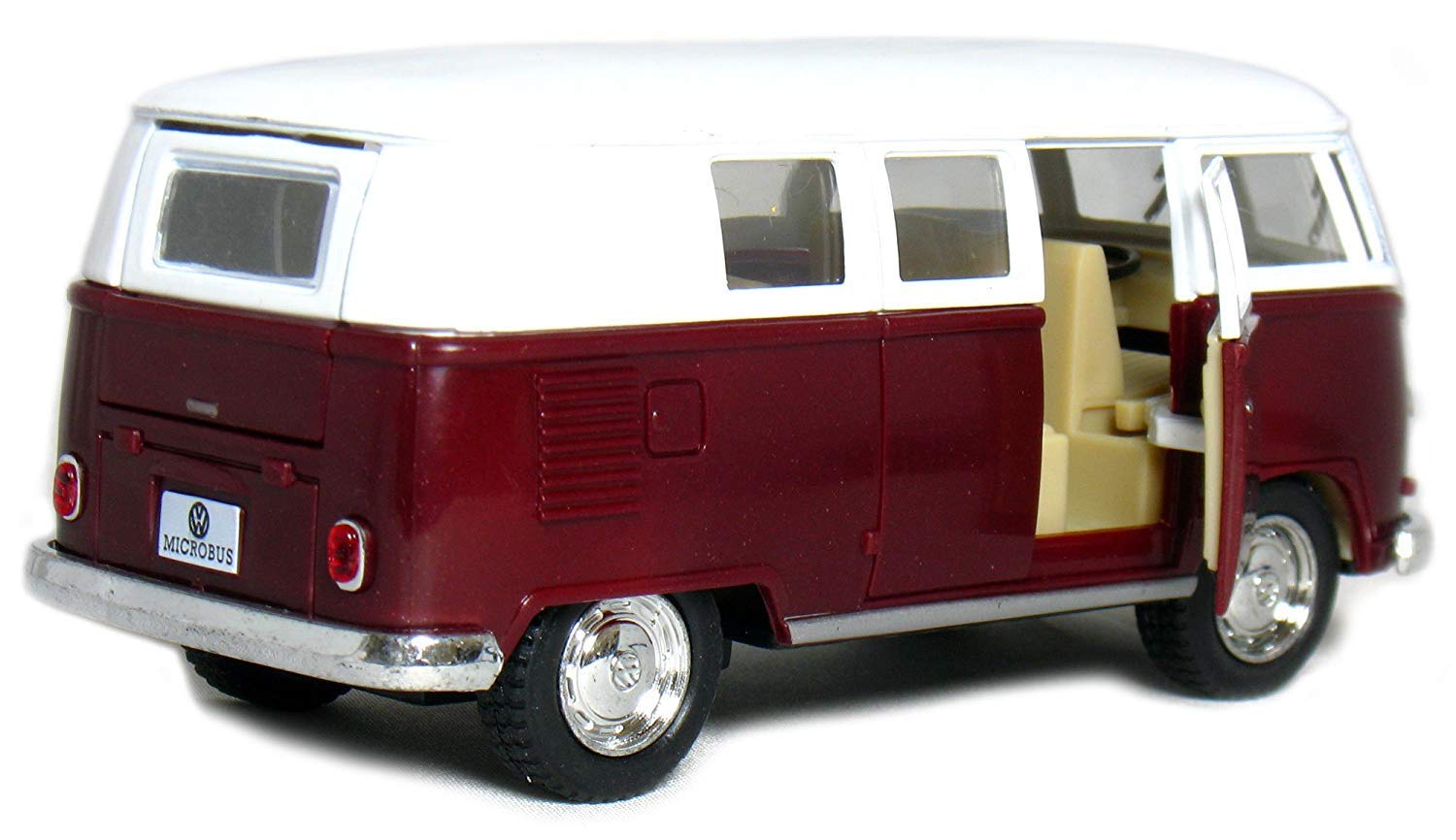 KiNSMART 1962 Volkswagen Classic Bus 1:32 Scale 5" Die Cast Metal Model Toy Car Maroon