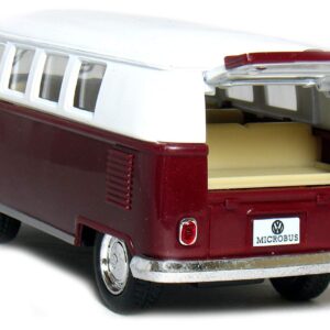 KiNSMART 1962 Volkswagen Classic Bus 1:32 Scale 5" Die Cast Metal Model Toy Car Maroon