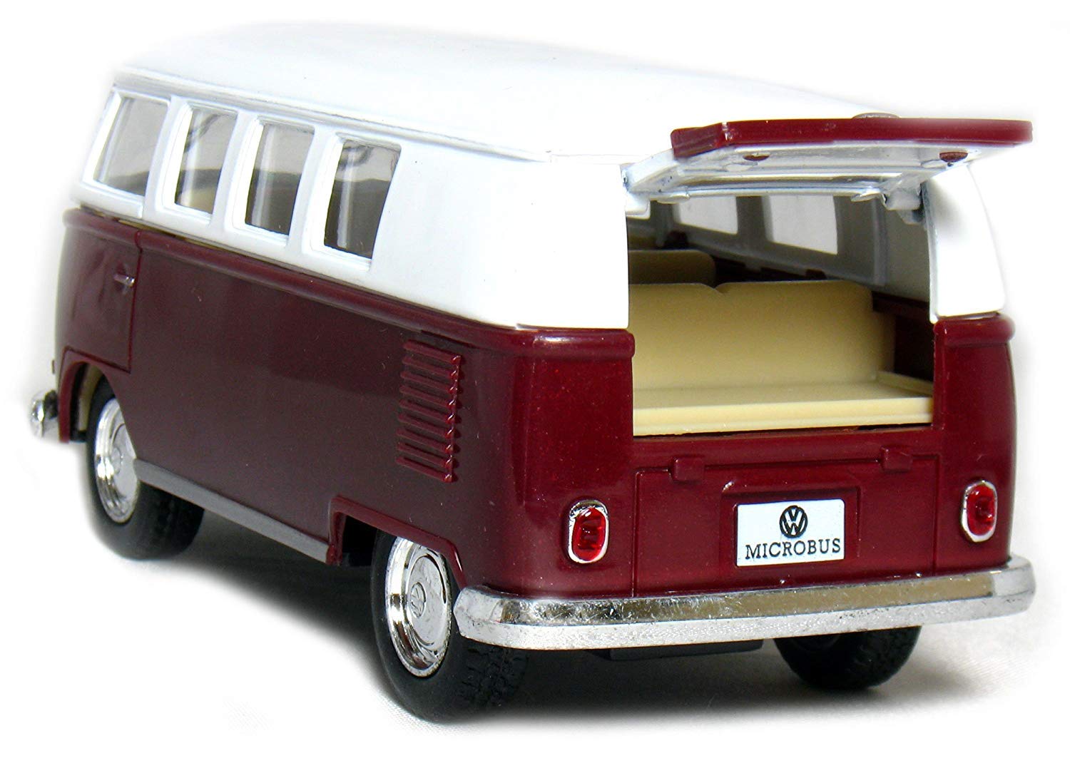 KiNSMART 1962 Volkswagen Classic Bus 1:32 Scale 5" Die Cast Metal Model Toy Car Maroon