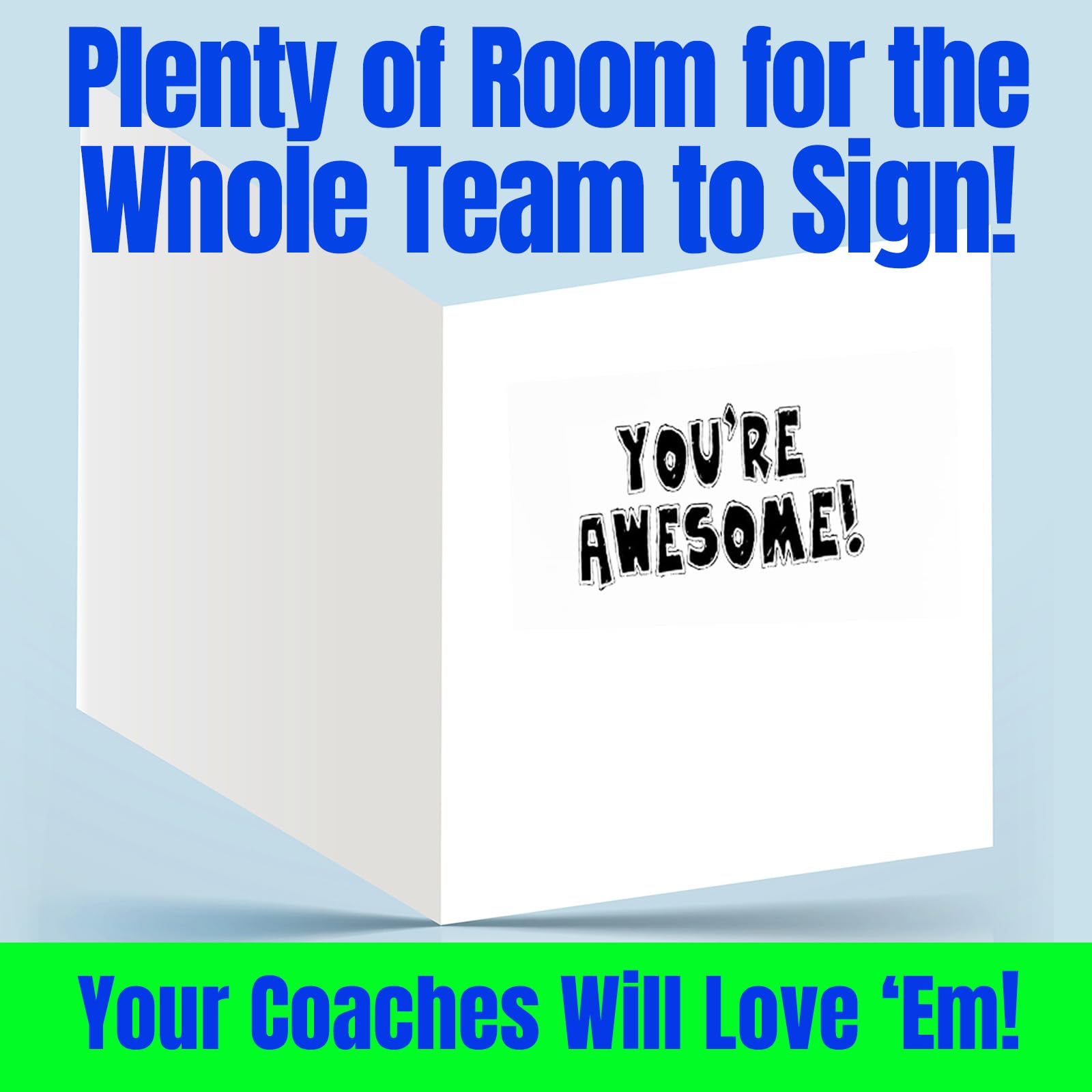 Play Strong 3-Pack Thanks BASEBALL Coach You're Awesome (5x7) Greeting Thank You Cards Set Amazing for Baseball Players, Teams, Coaches, Family and Fans - Your Coaches Will Love 'Em!