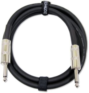 gls audio speaker cable 1/4" to 1/4" - 12 awg professional bass/guitar speaker cable for amp - black, 6 ft.