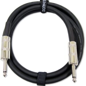 GLS Audio Speaker Cable 1/4" to 1/4" - 12 AWG Professional Bass/Guitar Speaker Cable for Amp - Black, 6 Ft.