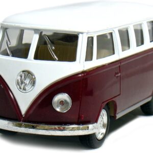 Set of 4: 5" Classic 1962 Volkswagen Van 1:32 Scale (Green/Maroon/Red/Yellow)