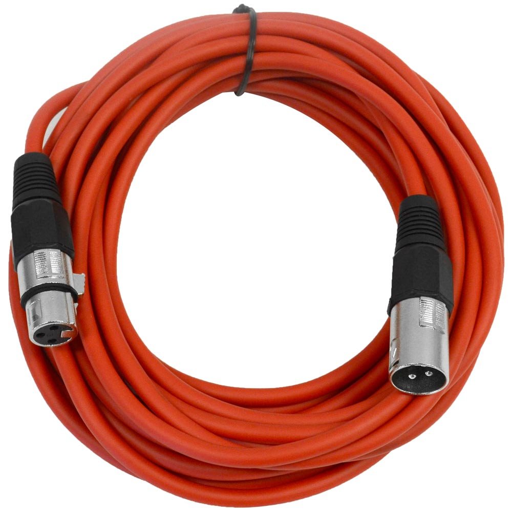 Seismic Audio - SAXLX-25 - 25' Red XLR Male to XLR Female Microphone Cable - Balanced - 25 Foot Patch Cord