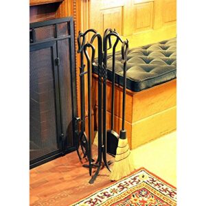 Minuteman International Shepherd's Hook I, 26-in 5-Piece Fireplace Tool Set,WR-21-26,Black