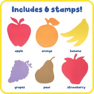 READY 2 LEARN Giant Stampers - Fruit - Set of 6 - Easy to Hold Foam Stamps for Kids - Arts and Crafts Stamps for Displays, Posters, Signs and DIY Projects