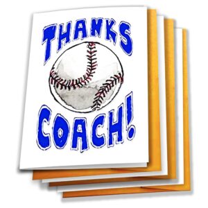 play strong 3-pack thanks baseball coach you're awesome (5x7) greeting thank you cards set amazing for baseball players, teams, coaches, family and fans - your coaches will love 'em!