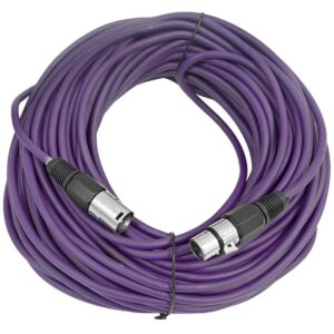 seismic audio - saxlx-100 - 100' purple xlr male to xlr female microphone cable - balanced - 100 foot patch cord