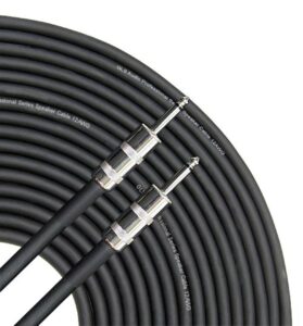 gls audio speaker cable 1/4" to 1/4" - 12 awg professional bass/guitar speaker cable for amp - black, 25 ft.