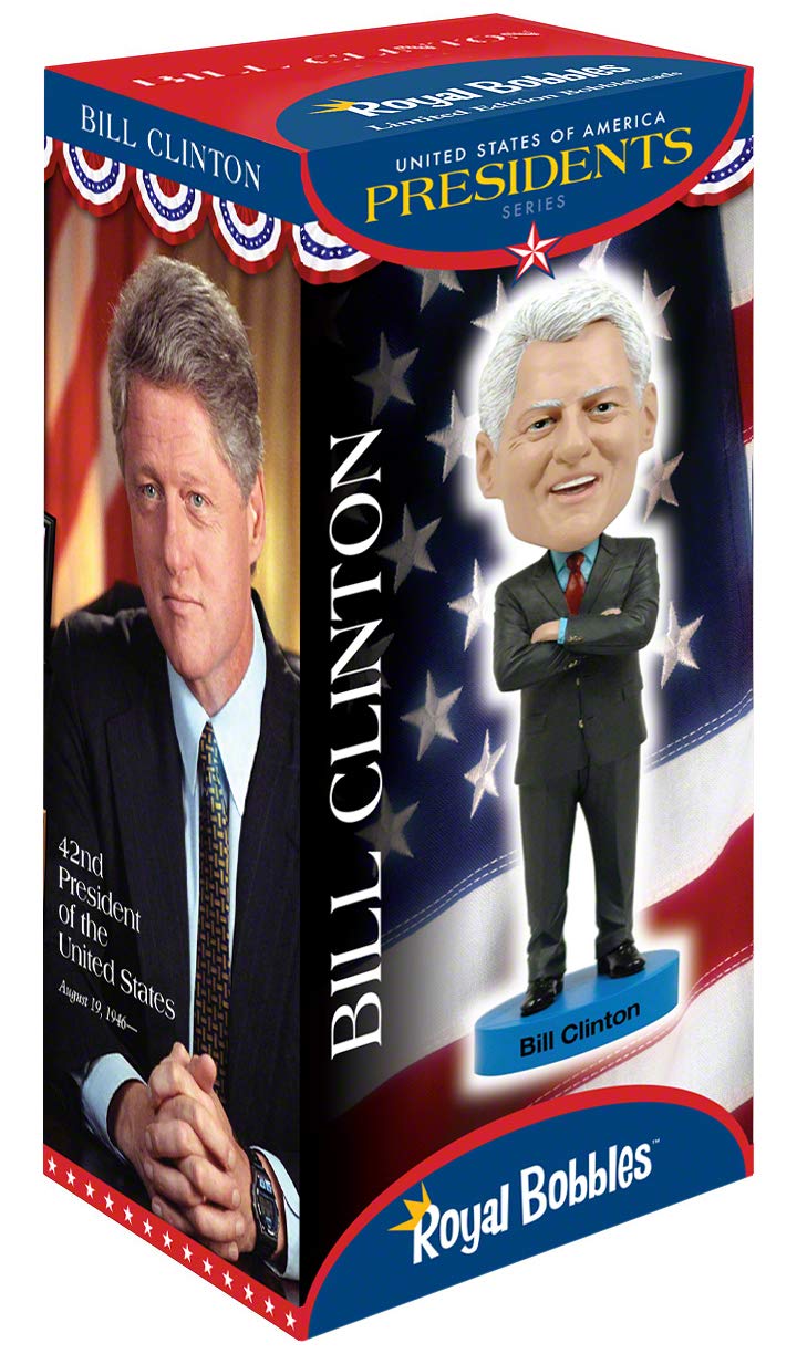 Royal Bobbles Bill Clinton Bobblehead, Premium Polyresin Lifelike Figure, Unique Serial Number, Exquisite Detail