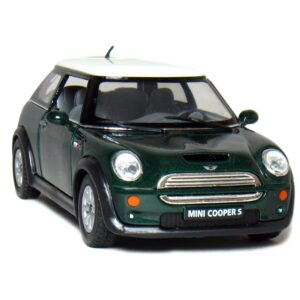 kinsmart mini cooper s 5inch 1:28scale die cast metal model toy cars green