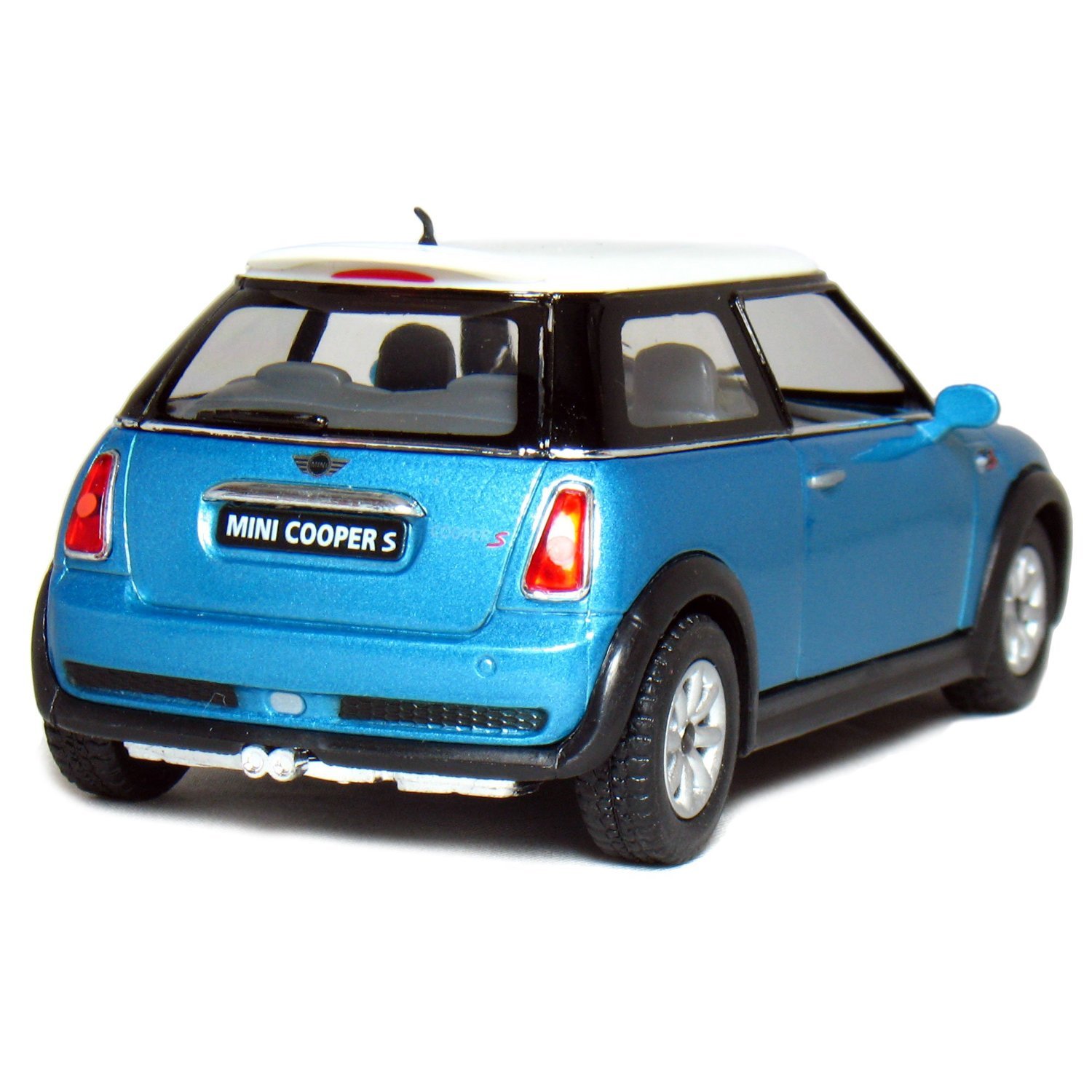 KiNSMART Mini Cooper S 5" 1:28 Scale Die Cast Metal Model Toy Car Blue w/Pullback Action