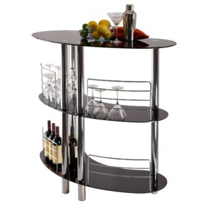 Winsome Martini Wine Storage, Black/Metal