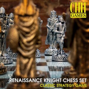 Renaissance Knight Chess Recreational Classic Strategy Game Set, 2 players