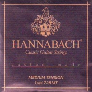 hannabach classical guitar medium tension nylon/silver, 728-mt