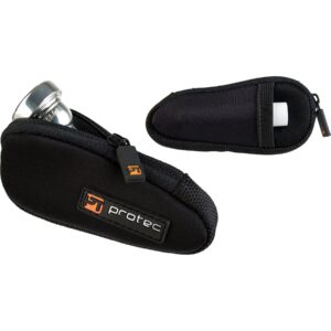 protec trumpet/small brass single neoprene mouthpiece pouch with zipper closure - black, model n203