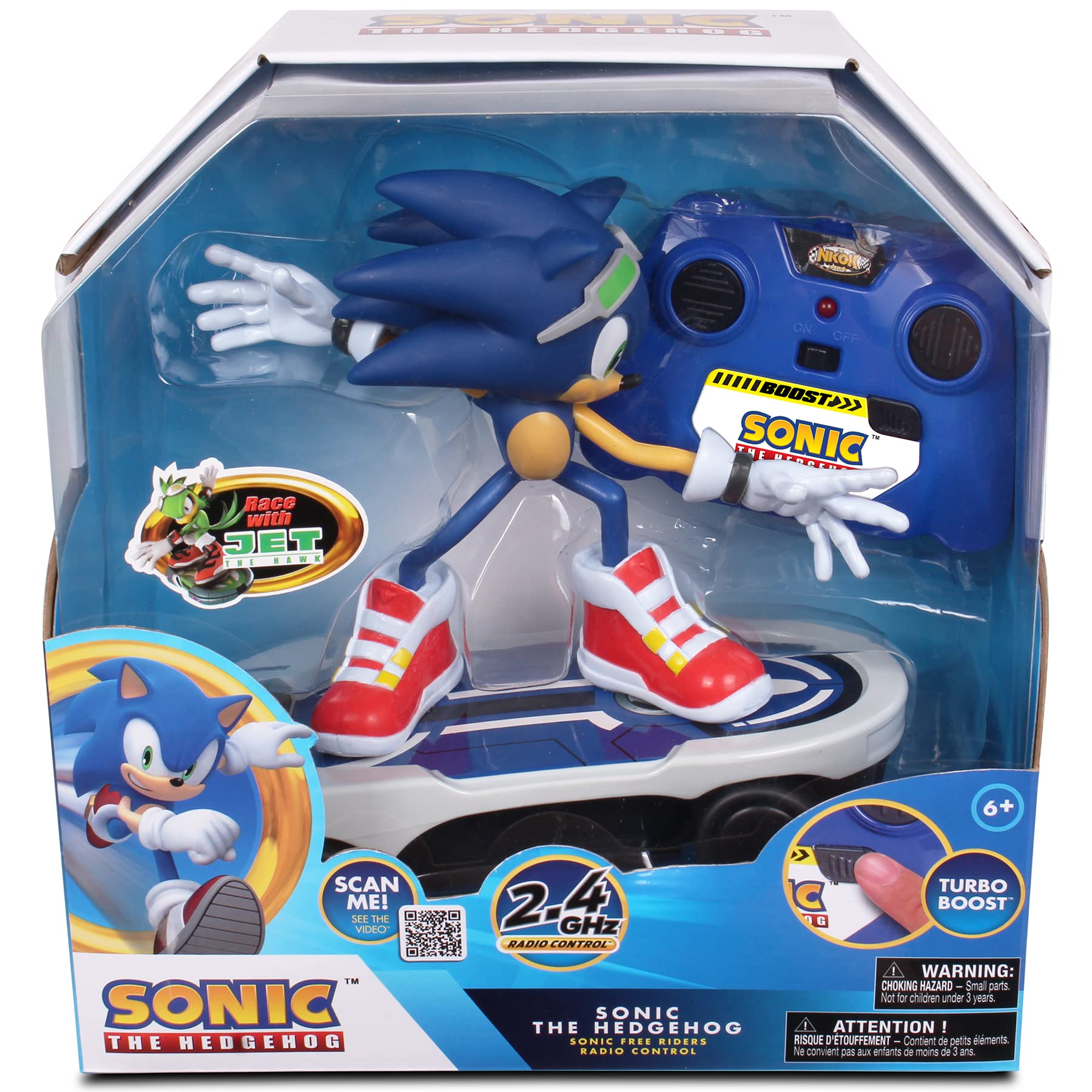 NKOK Sonic NKOK Free Rider R/C, Turbo Boost Feature: Goes from Fast to Super-Fast, Allows Children to Pretend to Drive and Have Fun at The Same Time, for Ages 6 and up