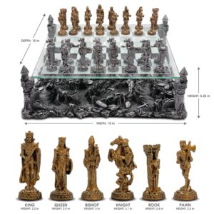 Renaissance Knight Chess Recreational Classic Strategy Game Set, 2 players