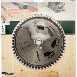 Bosch 1x Circular Saw Blade Special (for Wood, Non-Ferrous Metals, Plastic, Ø 190 x 2.5/1.8 x 20/16 mm, 54 Teeth, FT, with 1x Reduction ring 16 mm, Accessories for Circular Saws)