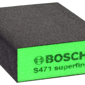 Bosch Professional 1x Sanding Sponge S471 Best for Flat and Edge Superfine (Wood, Plastic and Metal, Accessories for Hand Sanding)