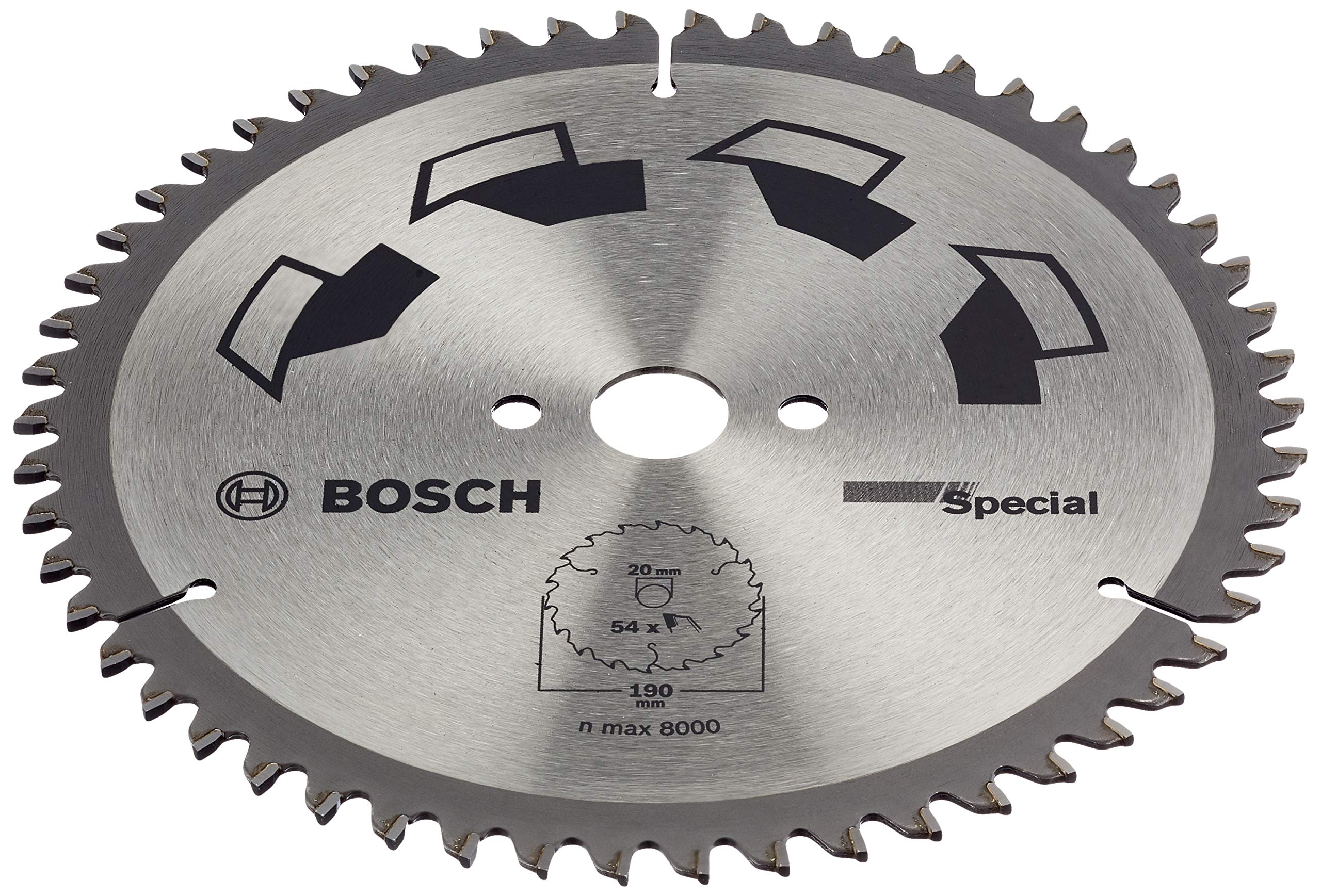 Bosch 1x Circular Saw Blade Special (for Wood, Non-Ferrous Metals, Plastic, Ø 190 x 2.5/1.8 x 20/16 mm, 54 Teeth, FT, with 1x Reduction ring 16 mm, Accessories for Circular Saws)