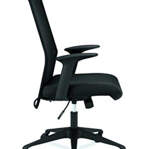 Basyx by Hon VL573 Mesh High-Back Work Chair, Black Fabric, Black