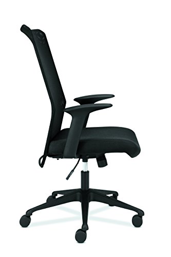 Basyx by Hon VL573 Mesh High-Back Work Chair, Black Fabric, Black