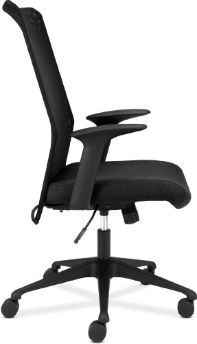 Basyx by Hon VL573 Mesh High-Back Work Chair, Black Fabric, Black