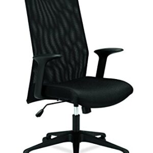 Basyx by Hon VL573 Mesh High-Back Work Chair, Black Fabric, Black