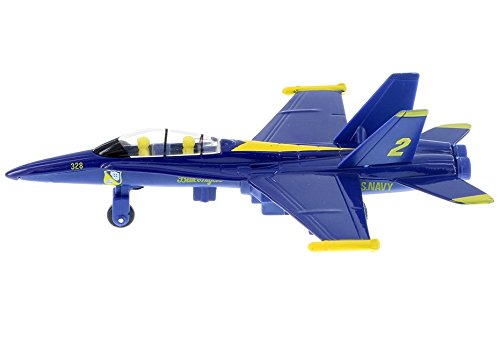 🛦 United States Navy Blue Angels F/A-18 Super Hornet Fighter Jet 6inch Die Cast Metal Model Toy w/ Pullback Action