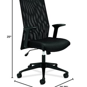 Basyx by Hon VL573 Mesh High-Back Work Chair, Black Fabric, Black