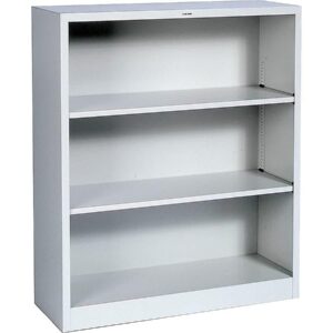 HON S42ABCQ Metal Bookcase, Three-Shelf, 34-1/2w x 12-5/8d x 41h, Light Gray