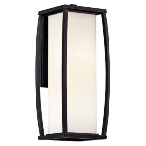 kichler bowen 18" 2 light outdoor wall light with satin etched cased opal glass in architectural bronze