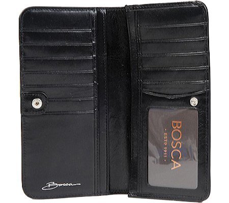 Bosca Old Leather 7" Clutch Wallet Black