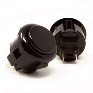 sanwa 2 pcs obsf-30 original push button 30mm - for arcade jamma video game & arcade joystick games console (black) s@nwa