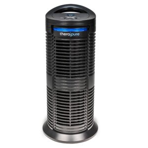 envion therapure tpp220 small room quiet operating filter hepa air purifier with 3 fan speeds, uv-c germicidal light, and built in handle, black