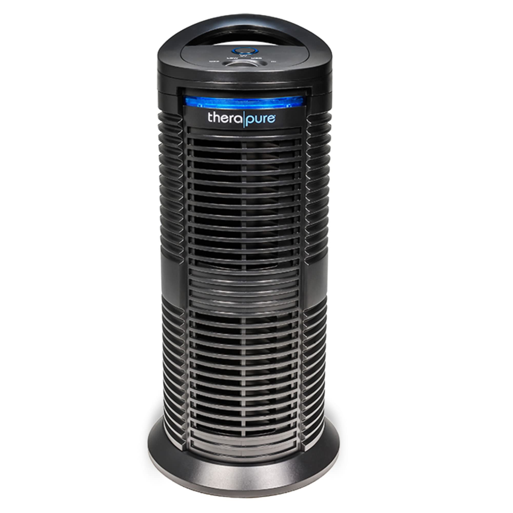 ENVION Therapure TPP220 Small Room Quiet Operating Filter HEPA Air Purifier with 3 Fan Speeds, UV-C Germicidal Light, and Built In Handle, Black