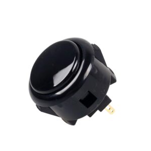 SANWA 2 pcs OBSF-30 Original Push Button 30mm - for Arcade Jamma Video Game & Arcade Joystick Games Console (Black) S@NWA