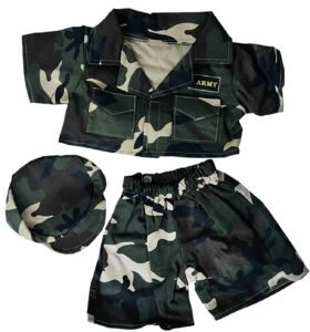 army green w/cap teddy bear clothes fits most 14"-18" build-a-bear and make your own stuffed animals